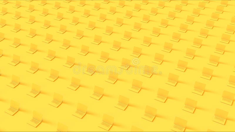 Yellow Laptops Grid Layout stock illustration. Illustration of isolated ...