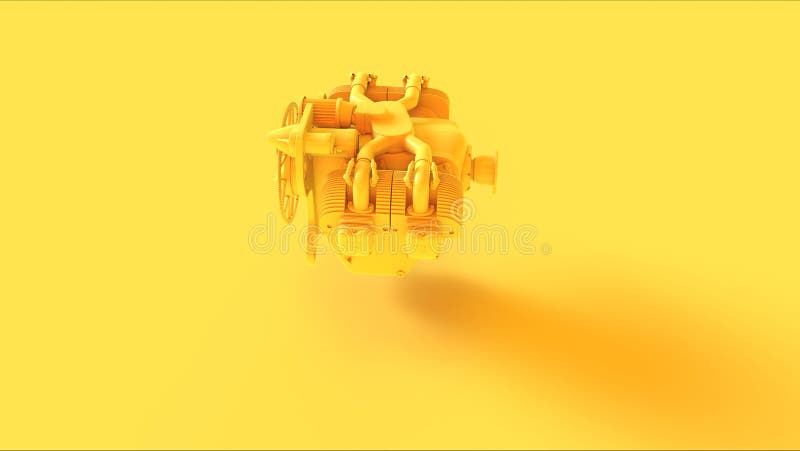 Yellow Large Engine Aircraft Stock Illustration - Illustration of ...