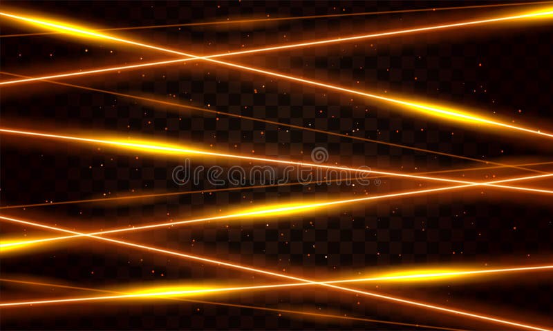 Yellow Laser Beam Light Effect on Black Background Stock Vector ...