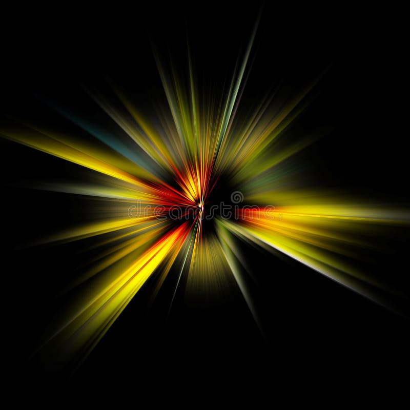 Yellow Laser Light on a Black Background Stock Illustration ...