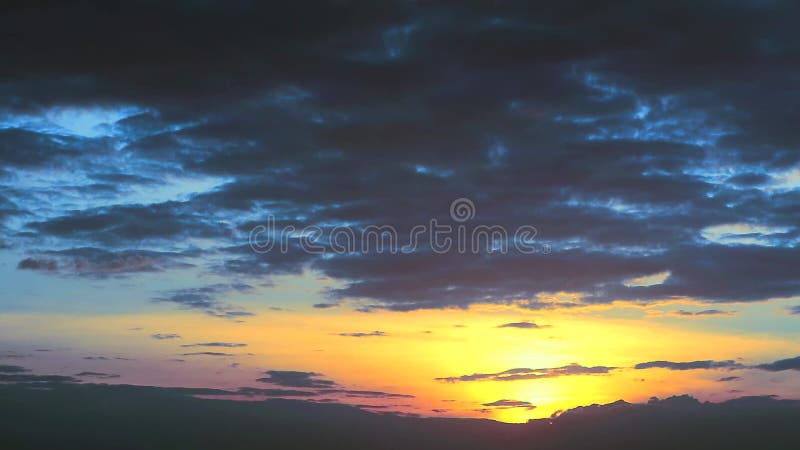 Last Light of Sunset in Dark Storm Rain Cloud on Night Sky and Light ...
