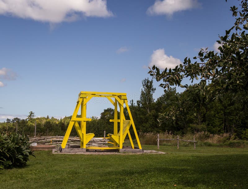 Yellow lawn swing stock image. Image of yellow, outdoor - 59225175