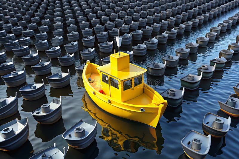 Yellow Leadership Vessel a 3D Rendered Visual Concept of Distinction ...