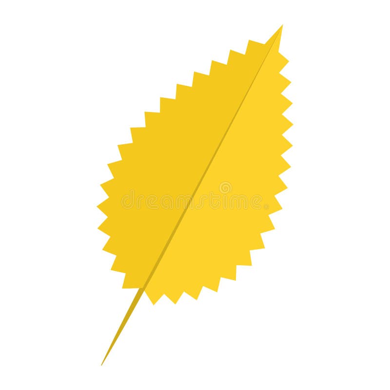 Yellow Leaf Icon, Flat Style Stock Vector - Illustration of orange ...