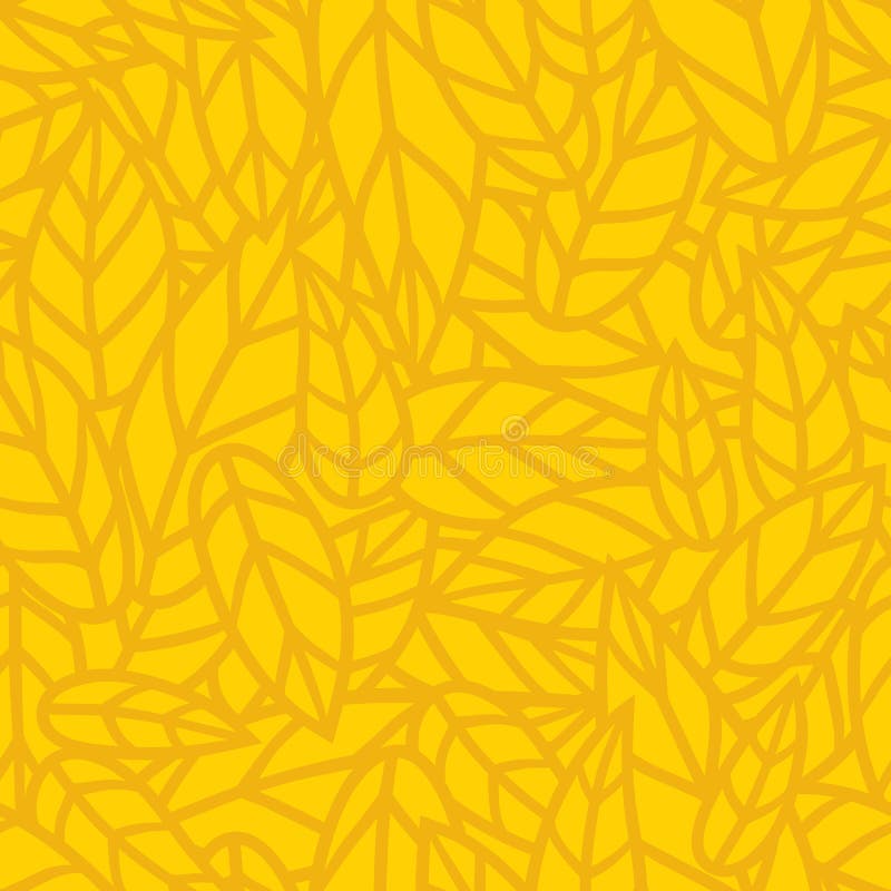 Yellow Leaf Nature Seamless Vector Pattern Stock Vector - Illustration ...