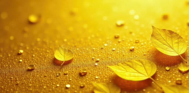 Yellow Leaf Texture with Gold Foil Sheen, Golden Foil, Golden Shine ...