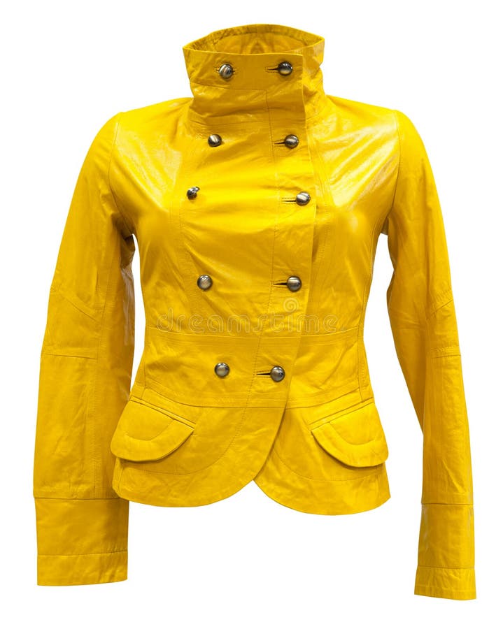 Yellow leather jacket stock photo. Image of double, waist - 25014752