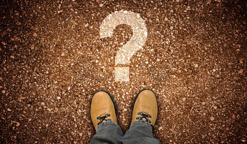 Yellow Leather Shoes and White Question Mark Stock Photo - Image of ...