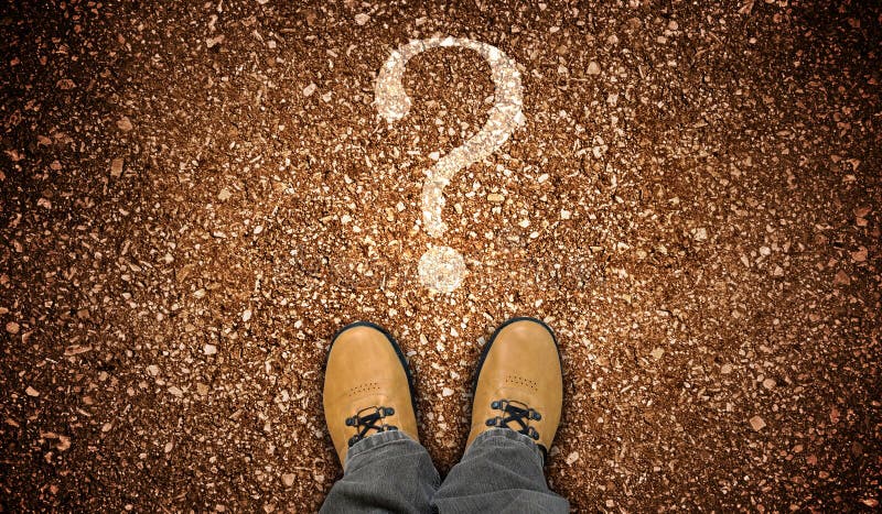 Yellow Leather Shoes and White Question Mark Stock Image - Image of ...