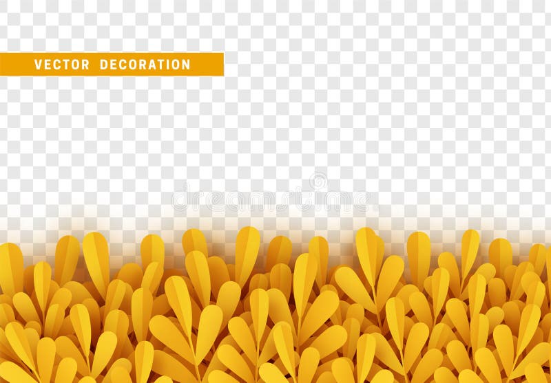 Yellow Leaves Art Paper Flat, with Transparent Background. Stock ...