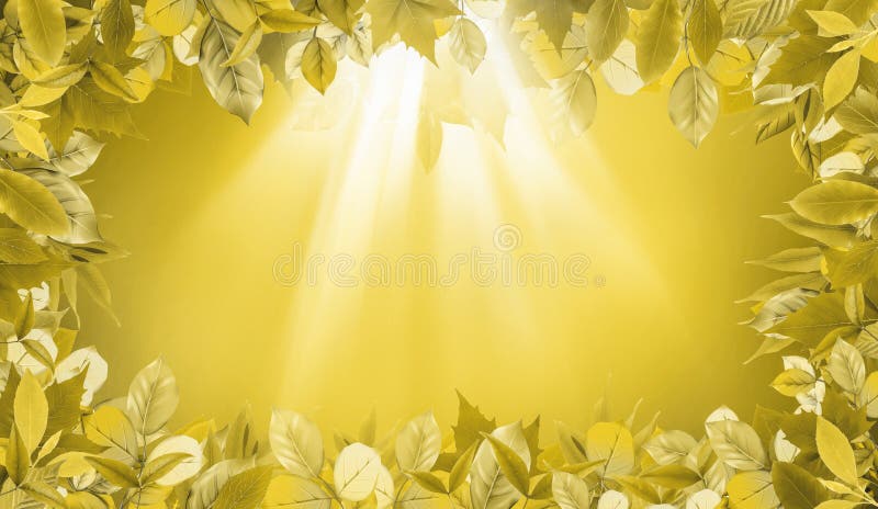 Yellow Leaves Autumn Background with Light Array Stock Image - Image of ...