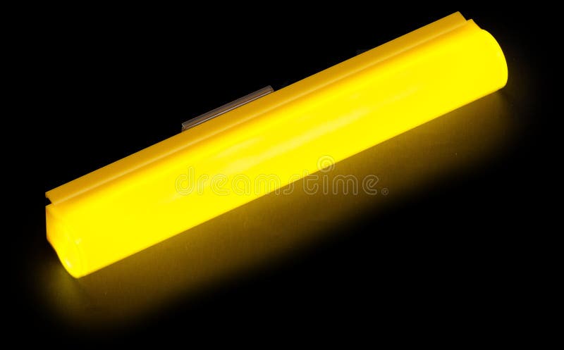 Yellow Led Decorative Light Bar on Black Background Stock Image - Image ...