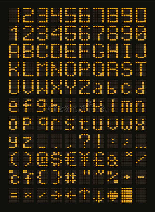 Yellow LED font stock vector. Illustration of digital - 96905290