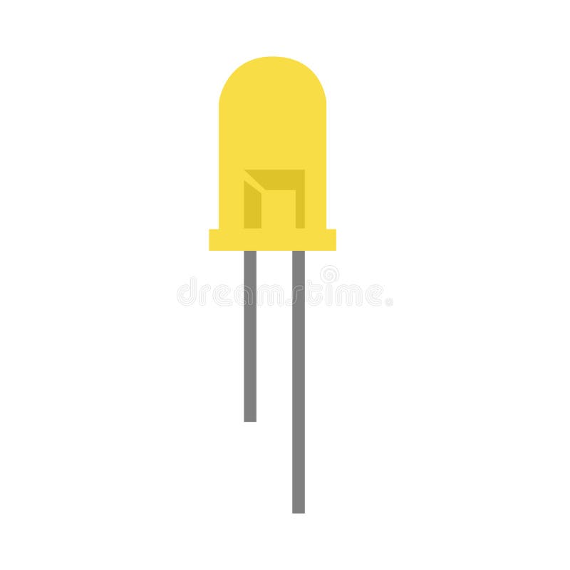 Yellow Led Icon on White Background. Led Sign. Light Emitting Diode ...