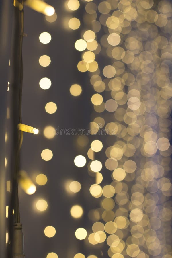 Yellow Led Lights with Bokeh Background. Gold Abstract Bokeh Background ...