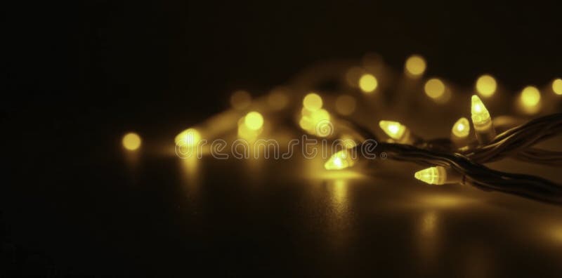 Yellow Led Neon Decor Christmas Lights on Black Background, Lights ...