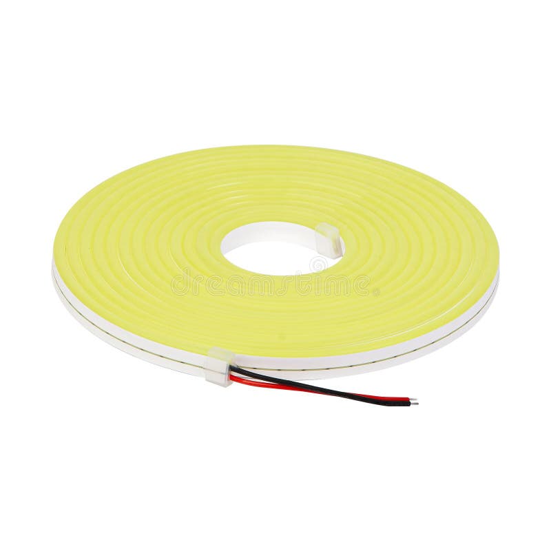 Yellow LED Neon Light Strip Isolated on White Background Stock Image ...
