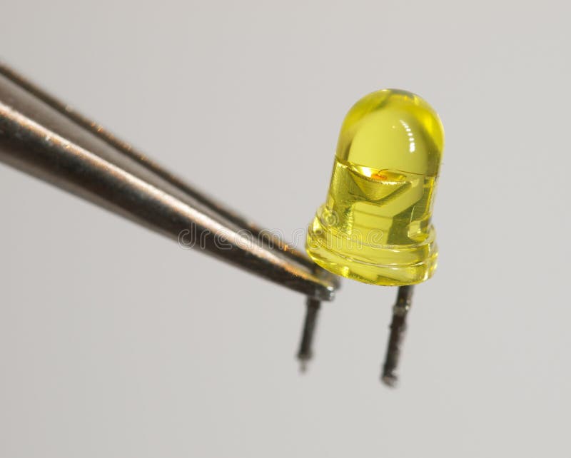Yellow LED stock image. Image of close, transparent, semiconductor ...