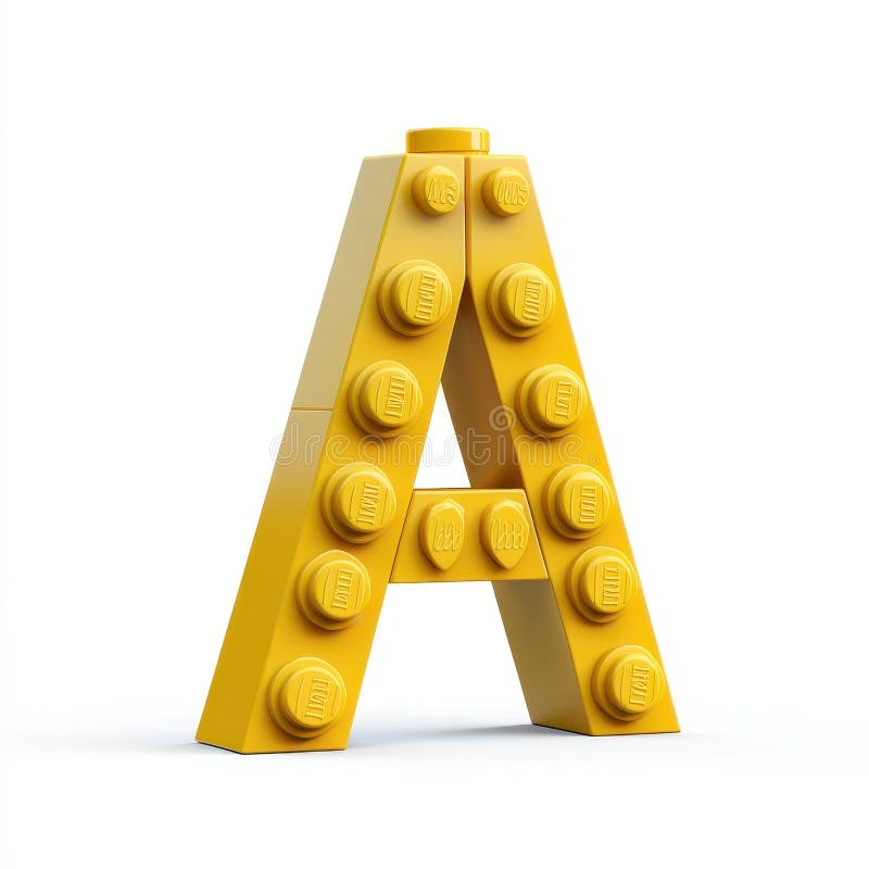 A Yellow LEGO Block Shaped Like the Letter a, Designed for Creative ...