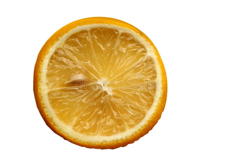 Yellow Lemon Circle with Seed, Close-up, Copy Space, Isolate Stock ...