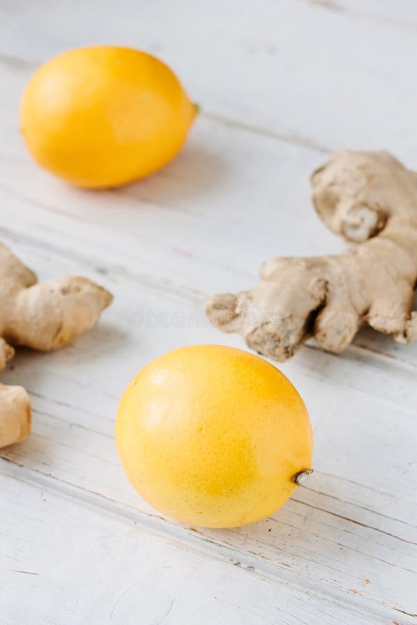 Yellow Lemon and Ginger Root Stock Photo - Image of spices, lemon: 86735912