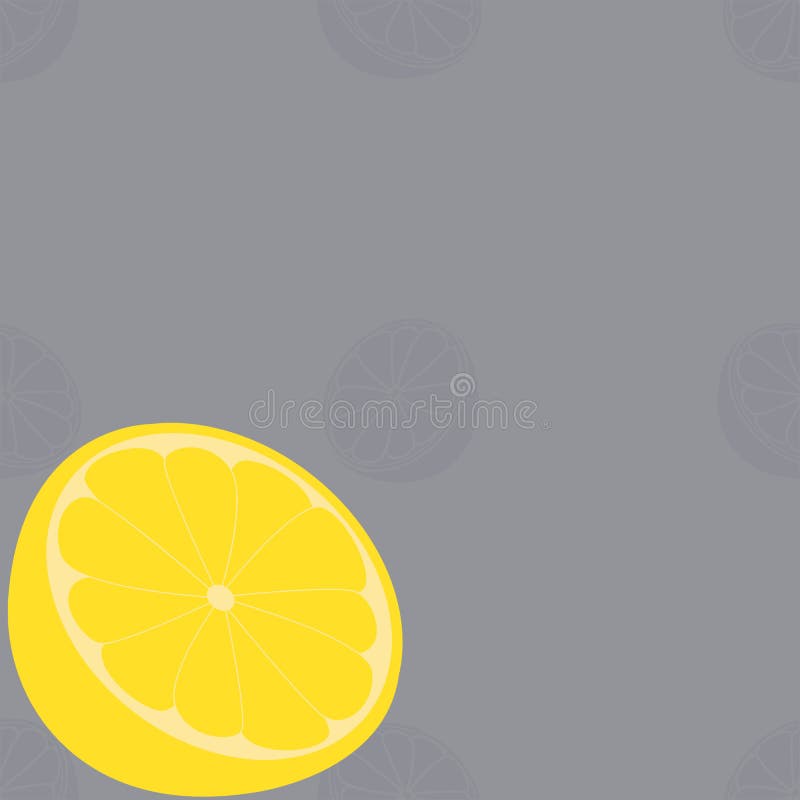 Yellow Lemon on Gray Background Stock Vector - Illustration of design ...