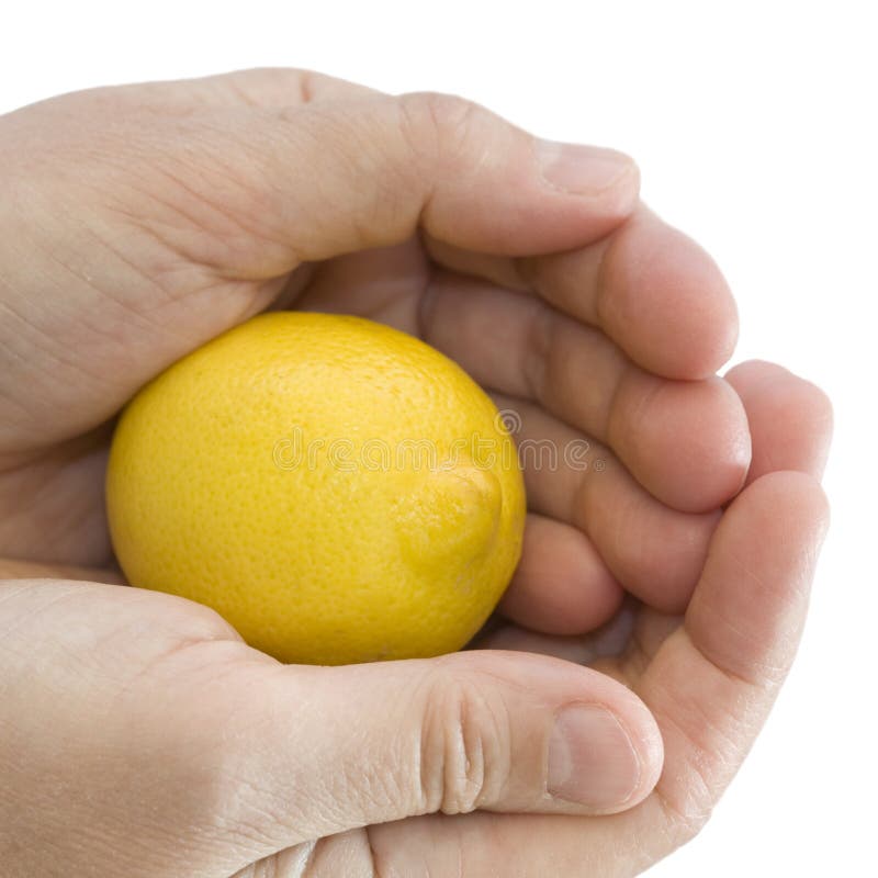 Yellow Lemon in Hands stock photo. Image of zesty, human - 14004566