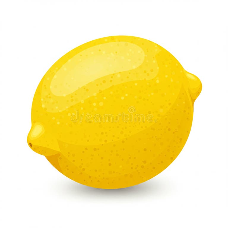 Yellow Lemon Illustration with Smooth, Shiny Surface and Subtle ...