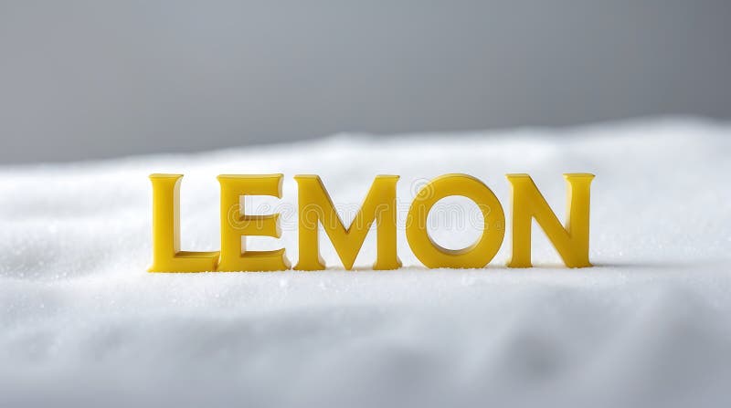 Yellow Lemon Letters on a Soft White Surface Create a Cheerful Display ...