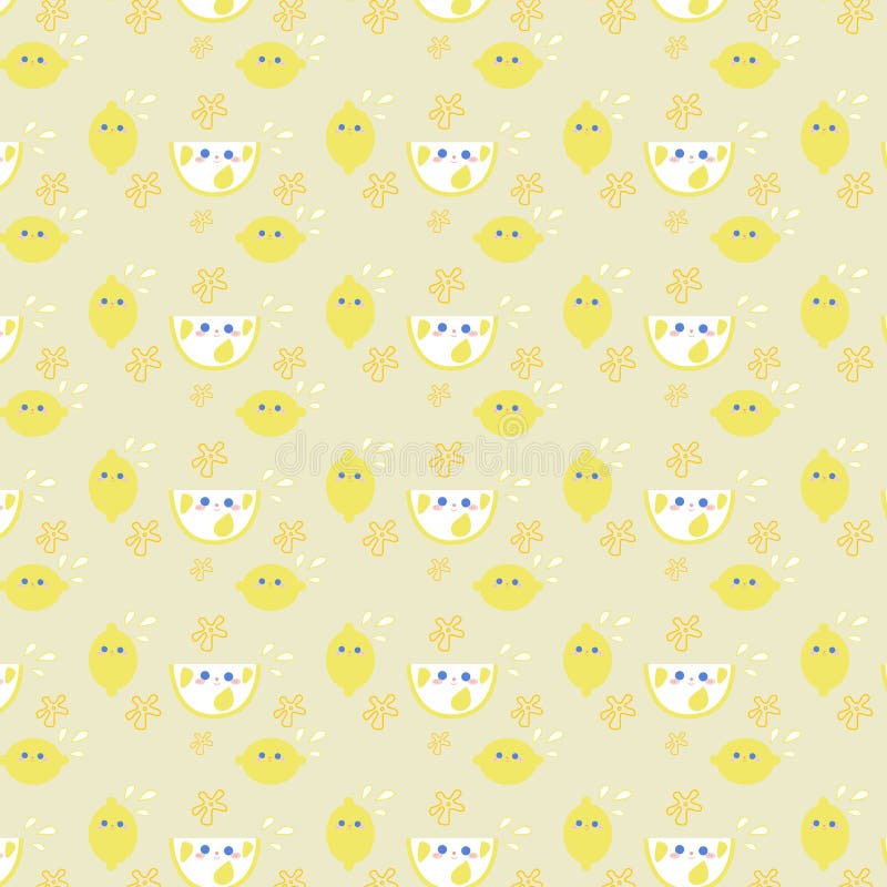 Yellow lemon pattern stock vector. Illustration of background - 318186649