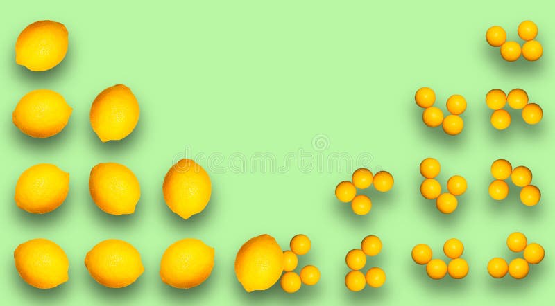 Yellow Lemon and Round Ascorbic Acid on a Green Background. Prevention ...