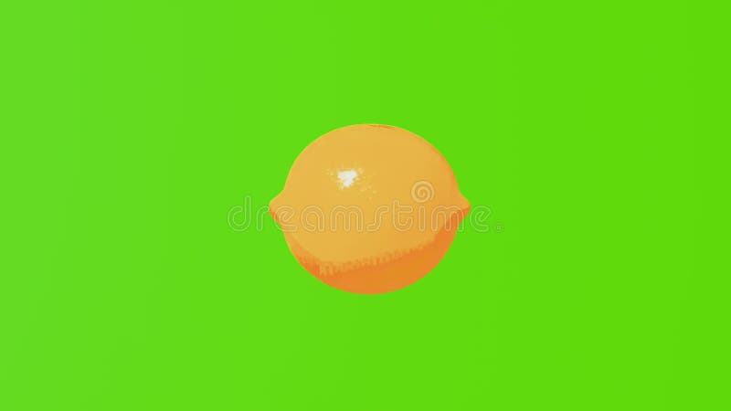 Yellow Lemon on the Side Isolated on a Green Screen Stock Footage ...
