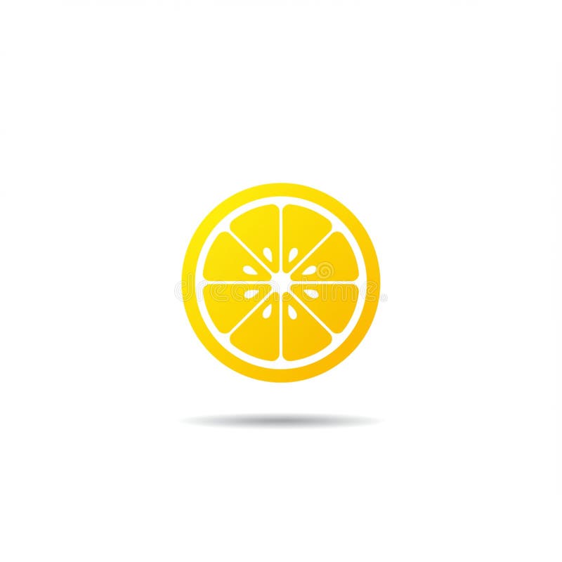 Yellow Lemon Slice Illustration with Eight Sections and a Central Hub ...