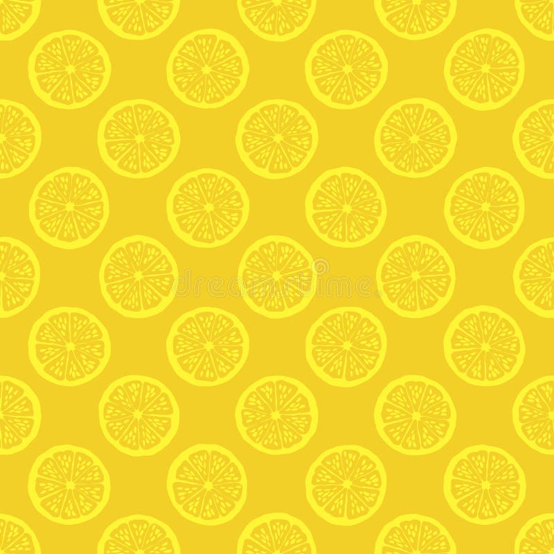 Yellow Lemon Slices Seamless Pattern Stock Vector - Illustration of ...
