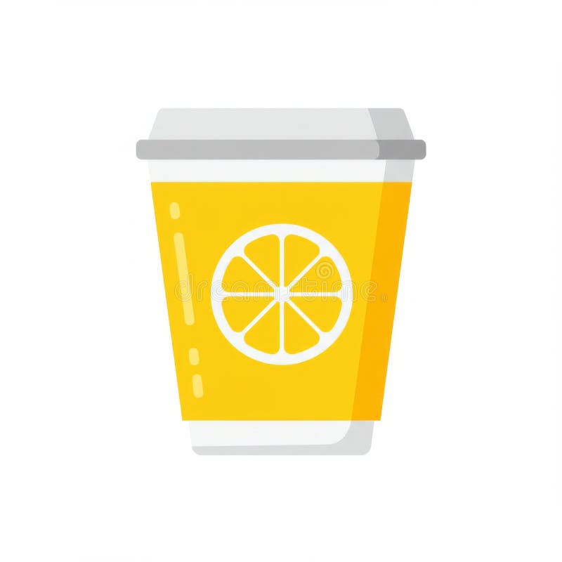 Yellow Lemonade Cup with Lemon Slice Illustration Stock Illustration ...