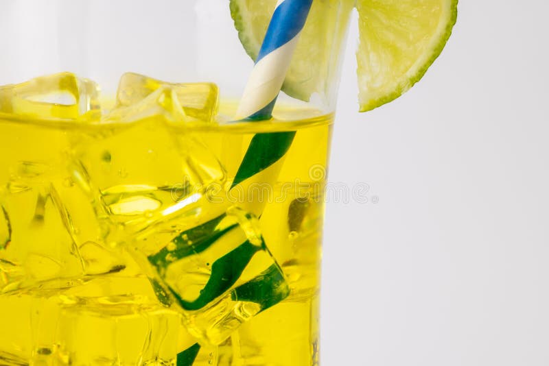 Yellow Lemonade with Ice and Lemon Slice Stock Image - Image of drink ...