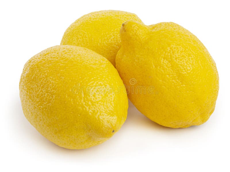 Yellow Lemons Isolated on White Stock Image - Image of sour, food ...