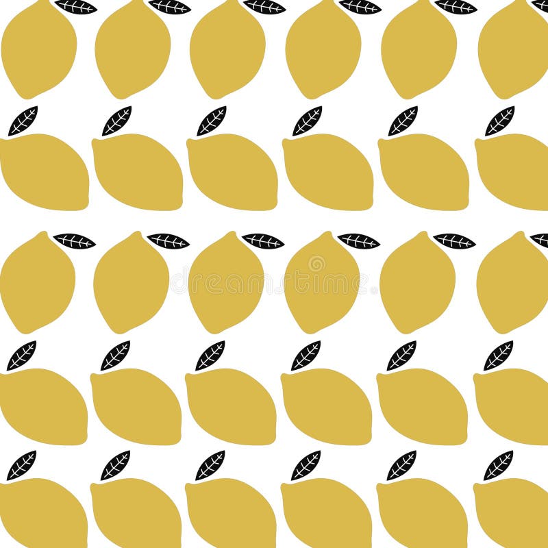 Yellow Lemons Summer Vintage Pattern Stock Vector - Illustration of background, texture: 355005635