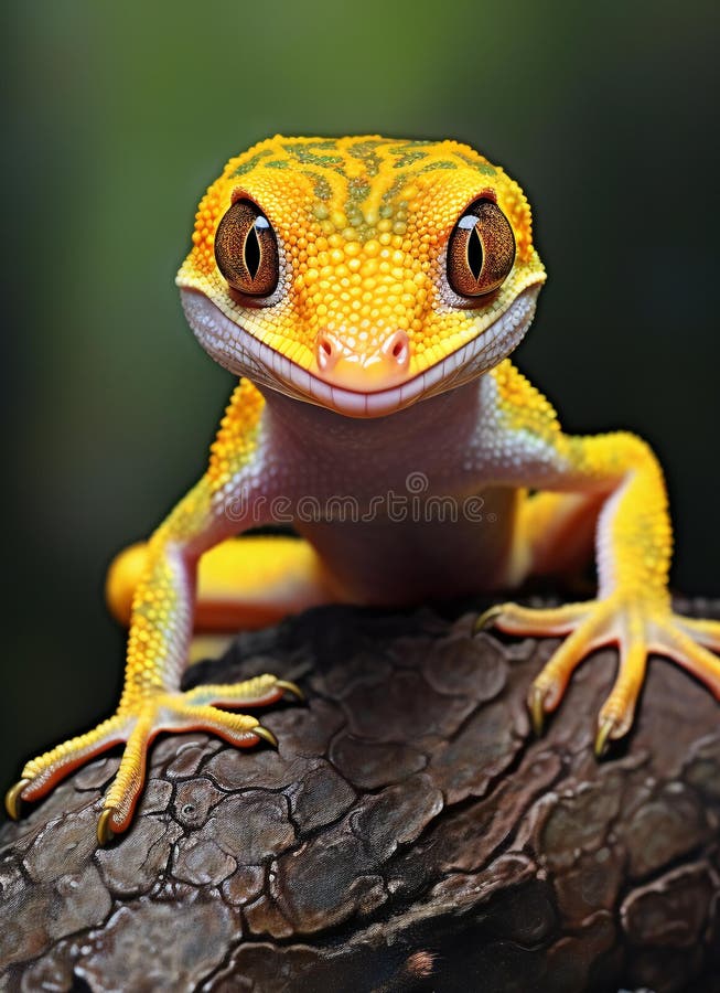 Yellow Leopard Gecko (Eublepharis Macularius) Stock Illustration ...
