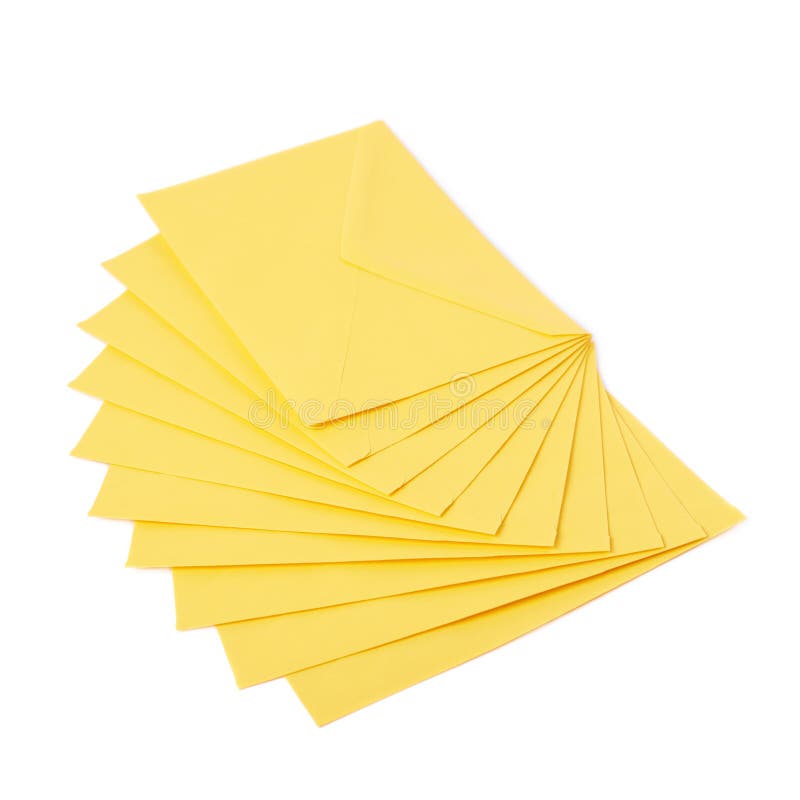 Yellow Letter Envelope Isolated Stock Photo - Image of document ...