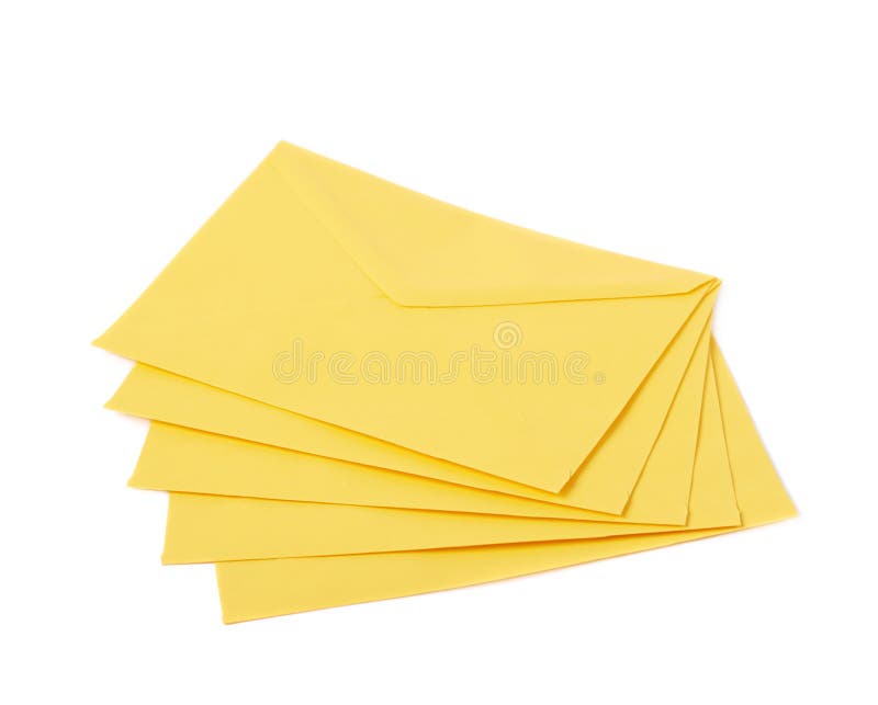 Yellow Letter Envelope Isolated Stock Photo - Image of communicate ...