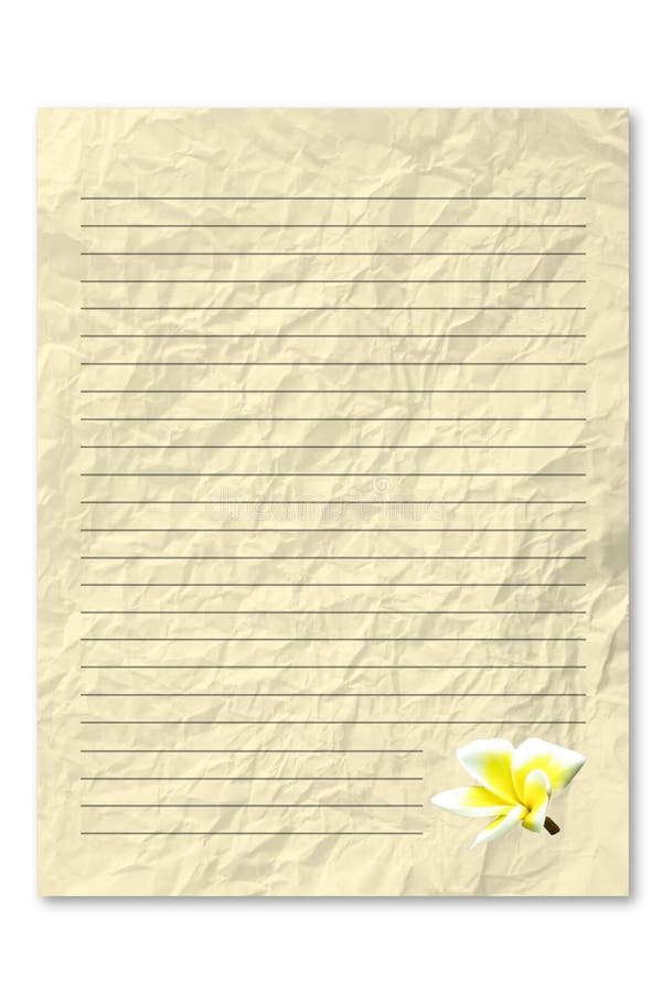 Yellow Letter Paper on White Background Stock Photo - Image of frowzy ...