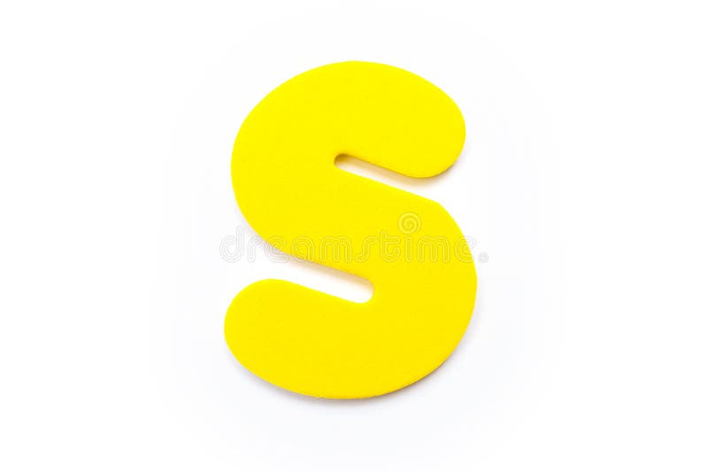 Yellow Letter S stock image. Image of alphabet, school - 119291149