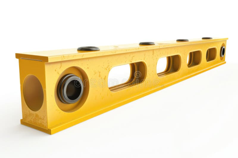 Yellow Level with Four Holes Stock Image - Image of improvement ...