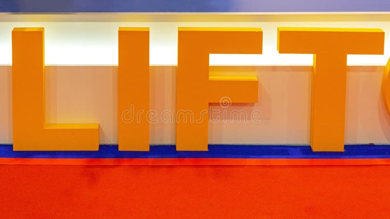 Yellow Lift Sign stock photo. Image of concept, yellow - 207934804