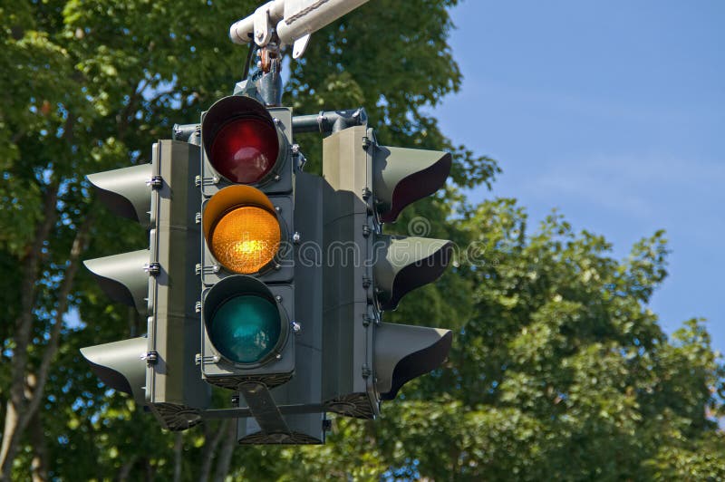 Yellow Traffic Light Slow Down Stock Photos - Free & Royalty-Free Stock ...