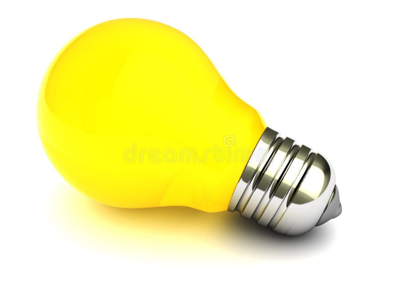 Golden Lightbulb Isolated on White Stock Illustration - Illustration of ...