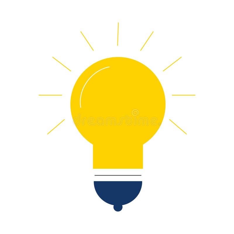 Yellow Light Bulb As an Icon on a White Background Stock Vector ...