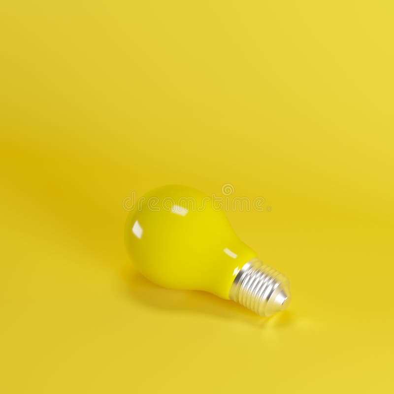 Yellow Light Bulb on Yellow Background. Stock Illustration ...
