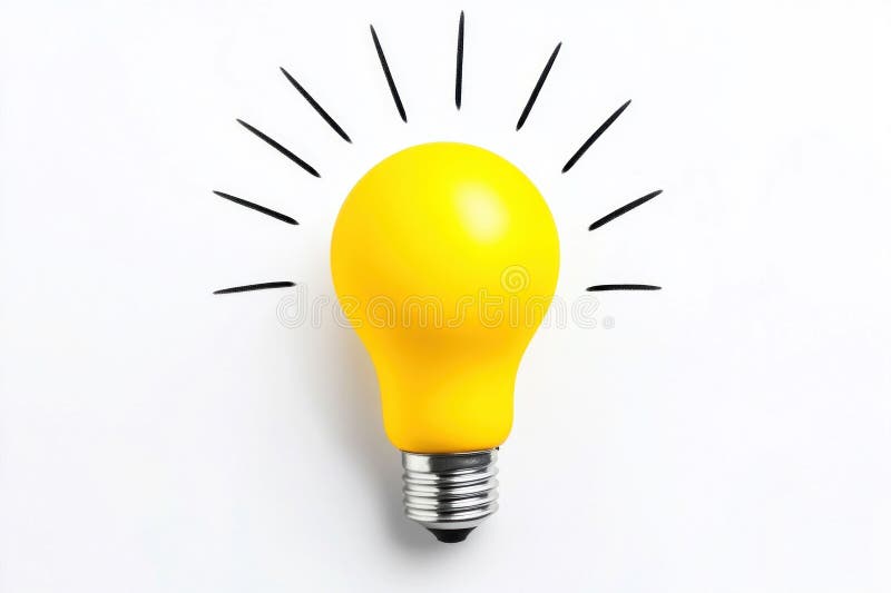 Yellow Light Bulb with Creative Idea Illustration on White Background ...